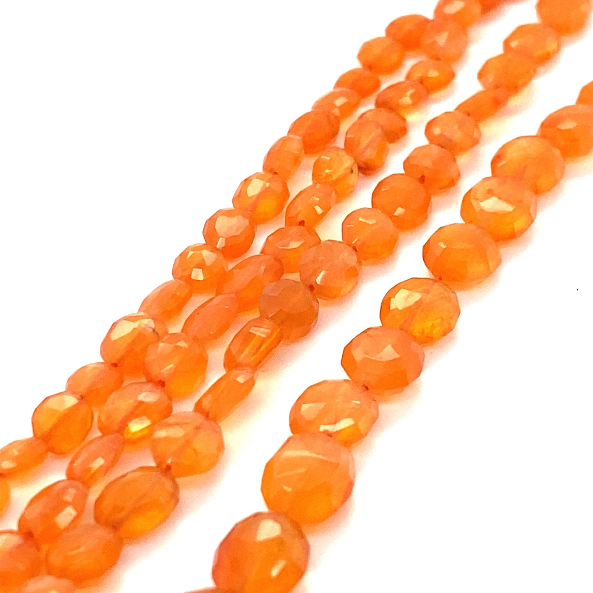 Carnelian Flat Oval Facet Beads – Ajanta Afrika